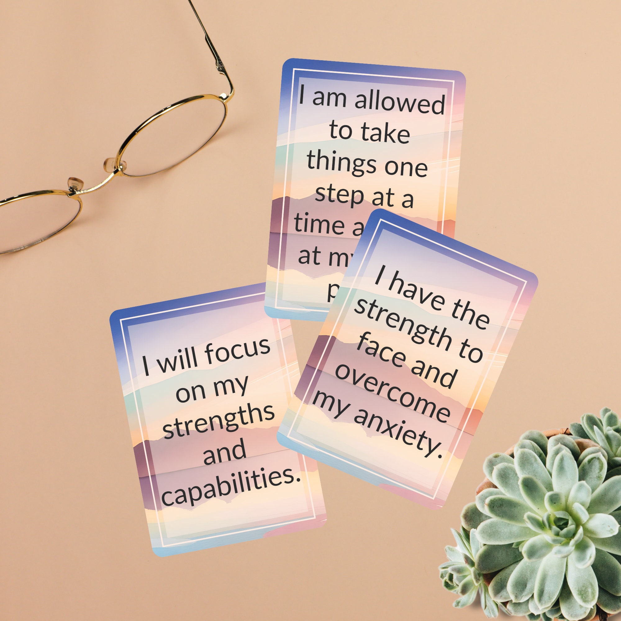 52 Printable Anxiety Affirmation Cards, Anxiety Affirmation, Anxiety ...