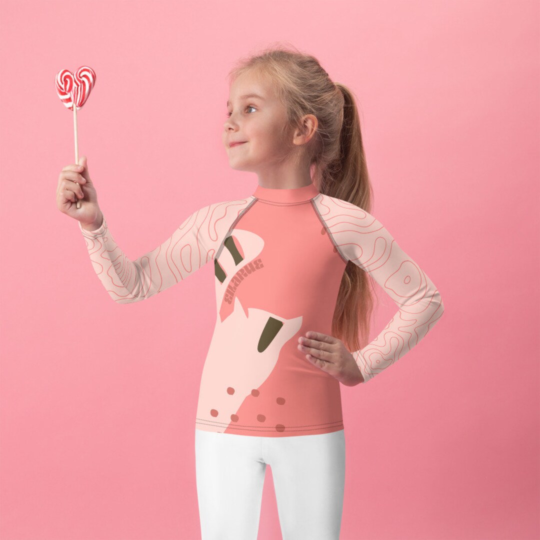 The Mascot: Kids Rash Guard, Coral - Etsy