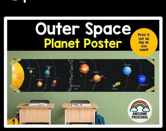 SPACE and PLANETS Printable Educational Solar System Banner Space and ...