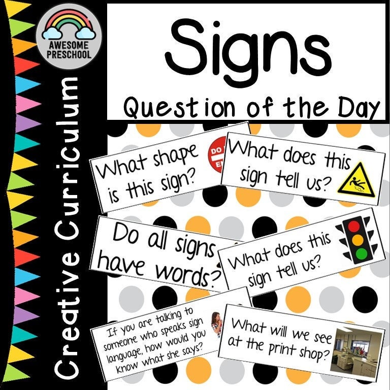 Creative Curriculum Signs Study-question of the Day - Etsy