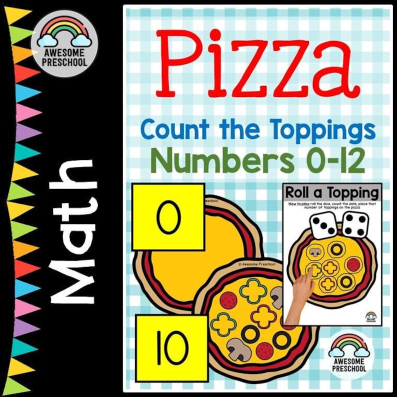 Pizza Topping Counting Activity - Numbers 1-10 | Dice Counting Game - 1 ...
