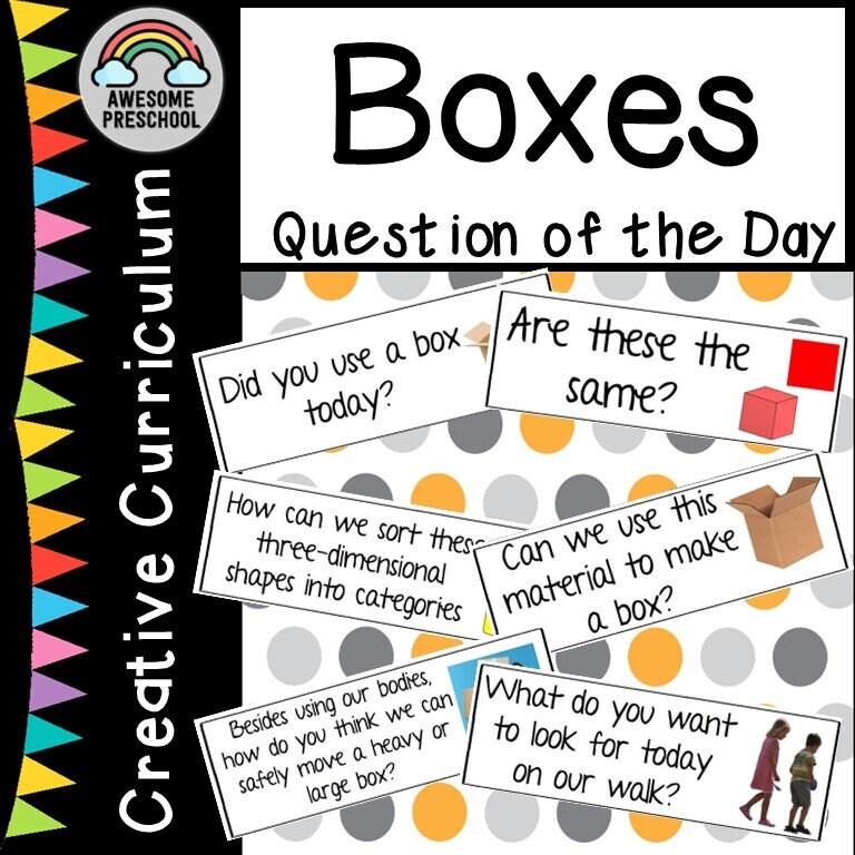 Boxes Study - QUESTIONS of the DAY (creative Curriculum®) - Etsy