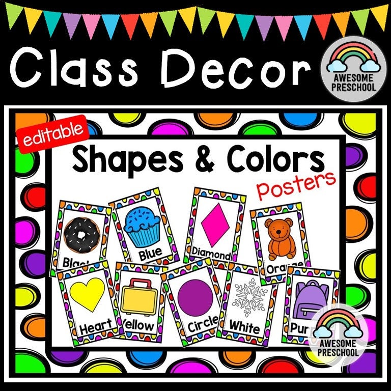 Editable Shapes and Color Posters - Etsy
