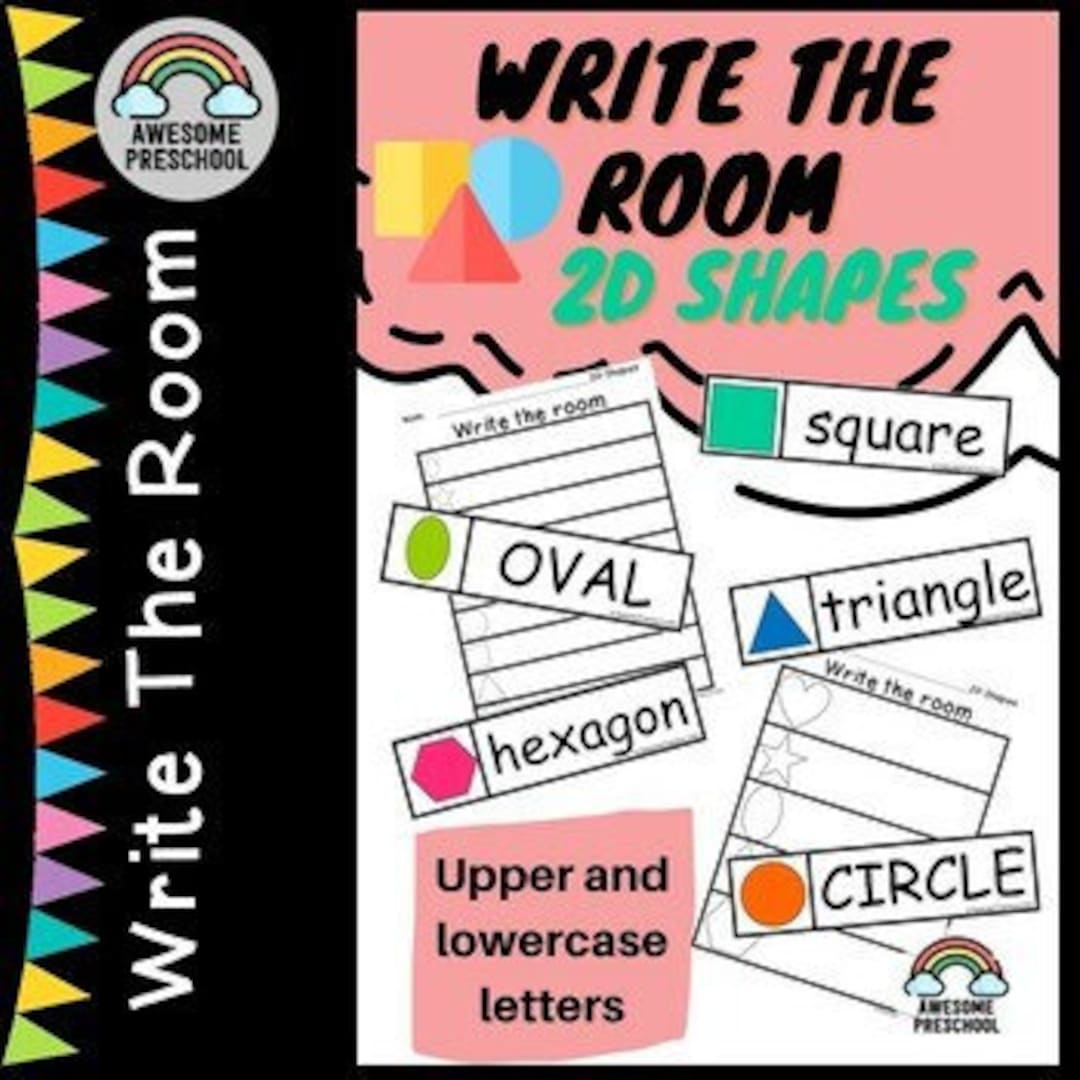 Preschool/kindergarten Write the Room - 2D Shapes Math Activity - Etsy