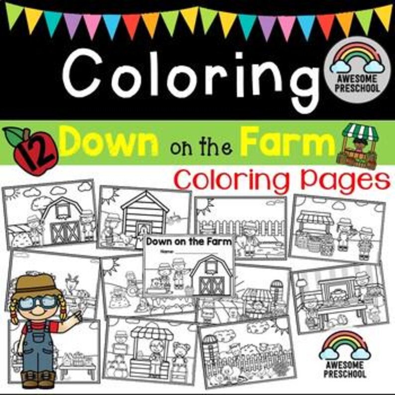 Farm Coloring Pages Preschool, Kindergarten, Early Years - Etsy