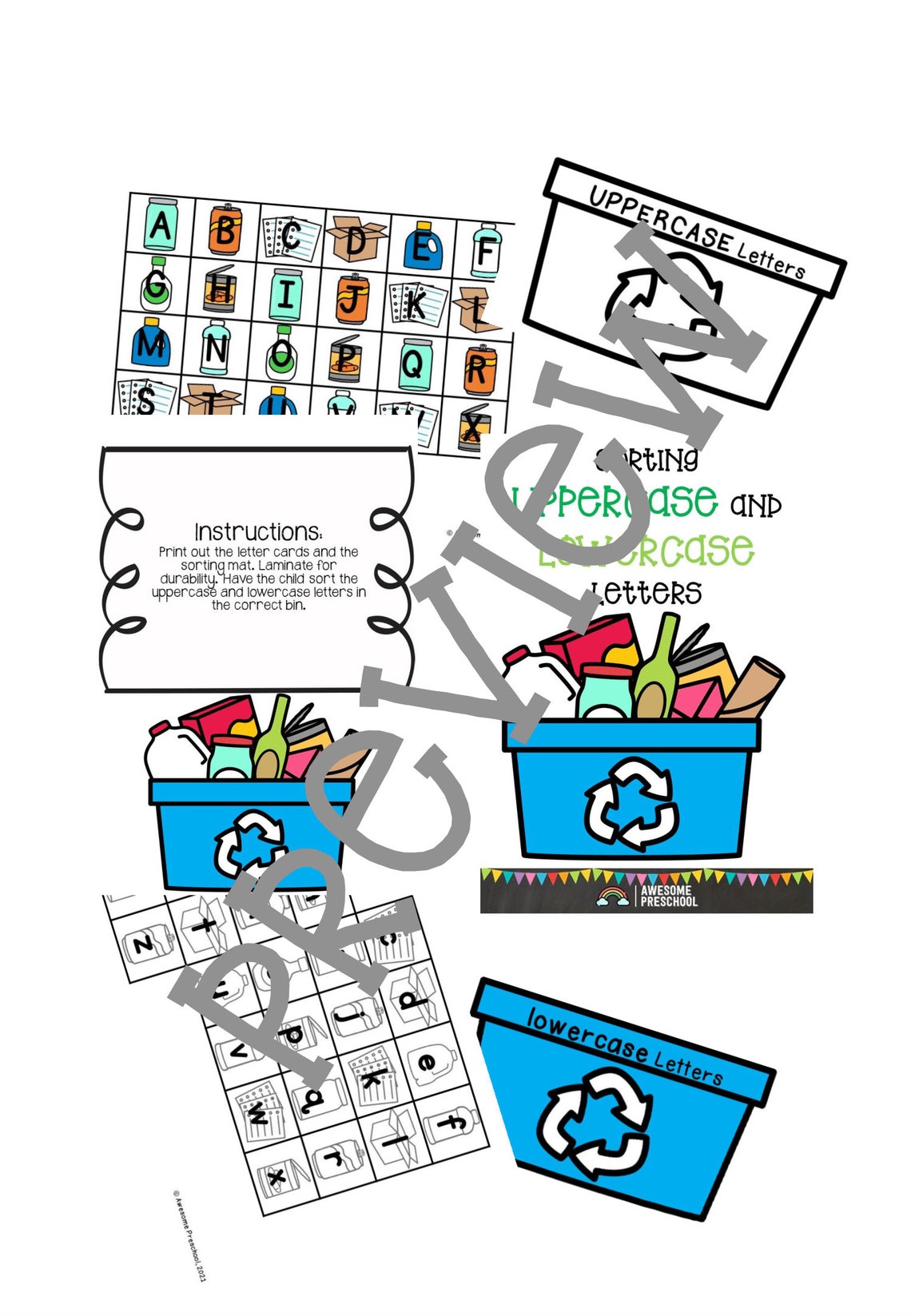 Creative Curriculum Recycle Study Letter Recognition and - Etsy