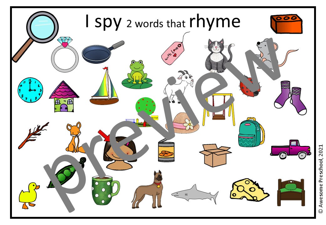 Preschool Digital & Printable Literacy Activities I Spy - Etsy