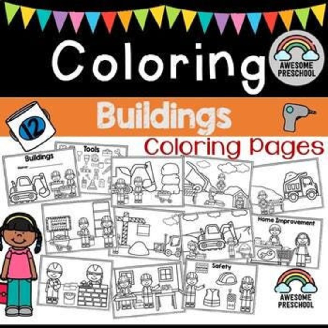 Construction and Building Coloring Pages Preschool, Kindergarten, Early ...