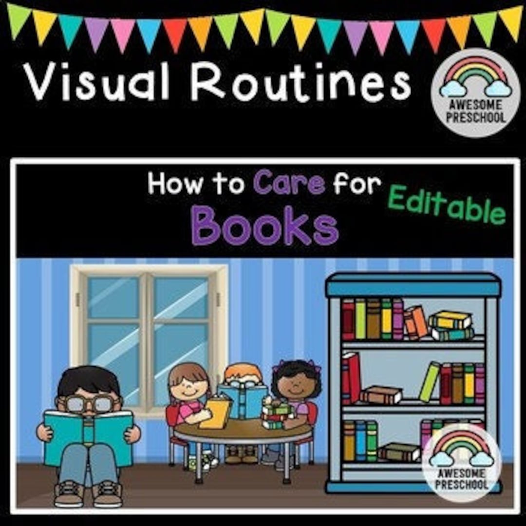 Preschool/kindergarten Book Handling Visual Routine - Back to School - Etsy