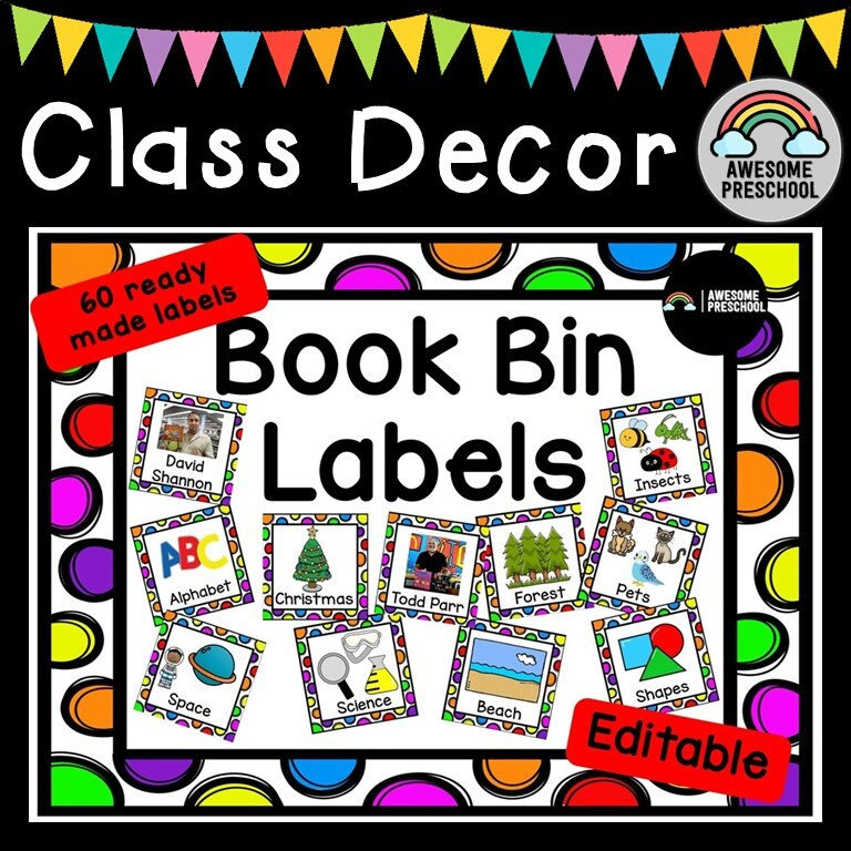 Preschool Classroom Library Book Bin/basket Labels- Back to School - Etsy