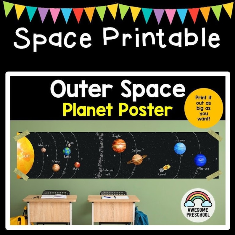 Solar System Planets Banner Printable Poster - Etsy
