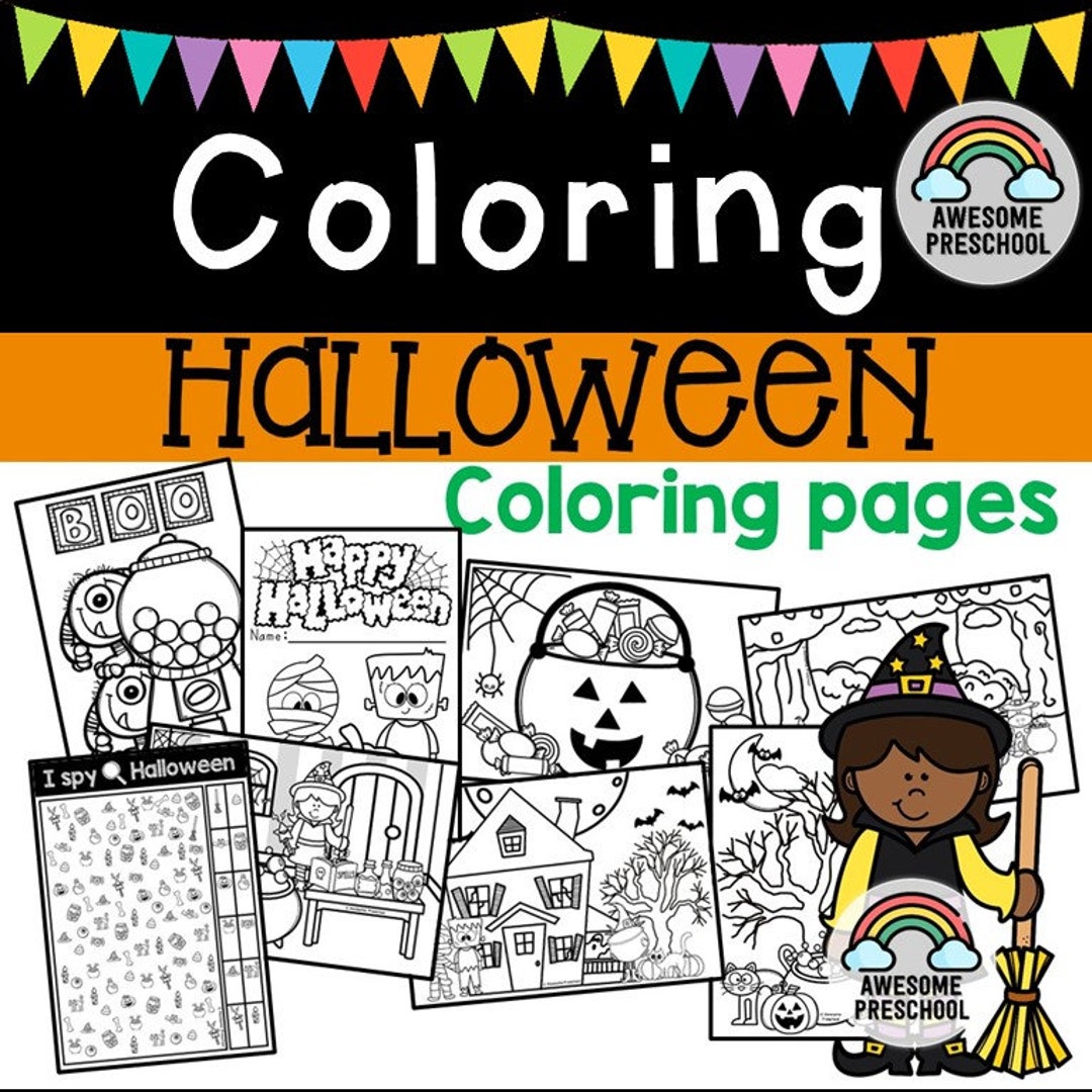 Halloween Coloring Pages. Preschool, Kindergarten, Early Years. - Etsy