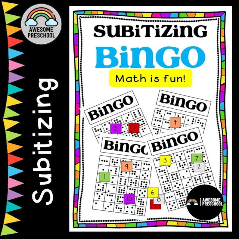 Subitizing Bingo Game Numbers 1-9 - Etsy