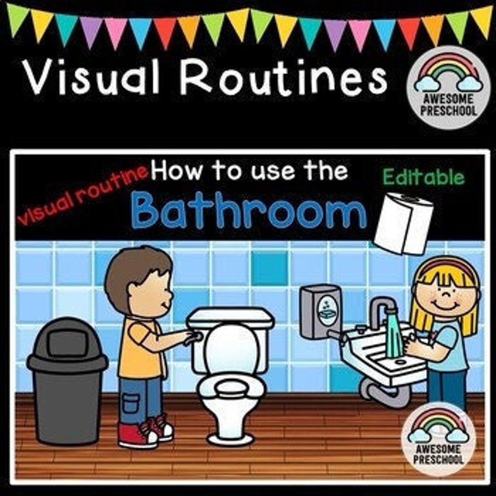 Preschool/kindergarten Bathroom Visual Routine - Back to School - Etsy