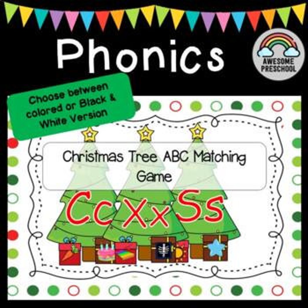 Christmas Tree ABC and Present Matching Game - Etsy