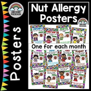 Nut-free Classroom Signs | Monthly Allergy Awareness Printable - Etsy