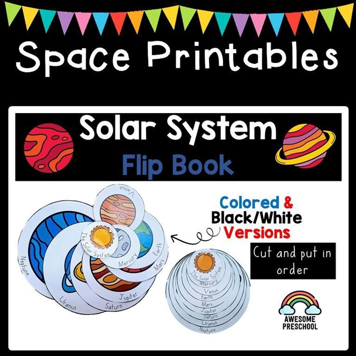 Solar System, Space - Printable Book - Preschool, Kindergarten - Etsy