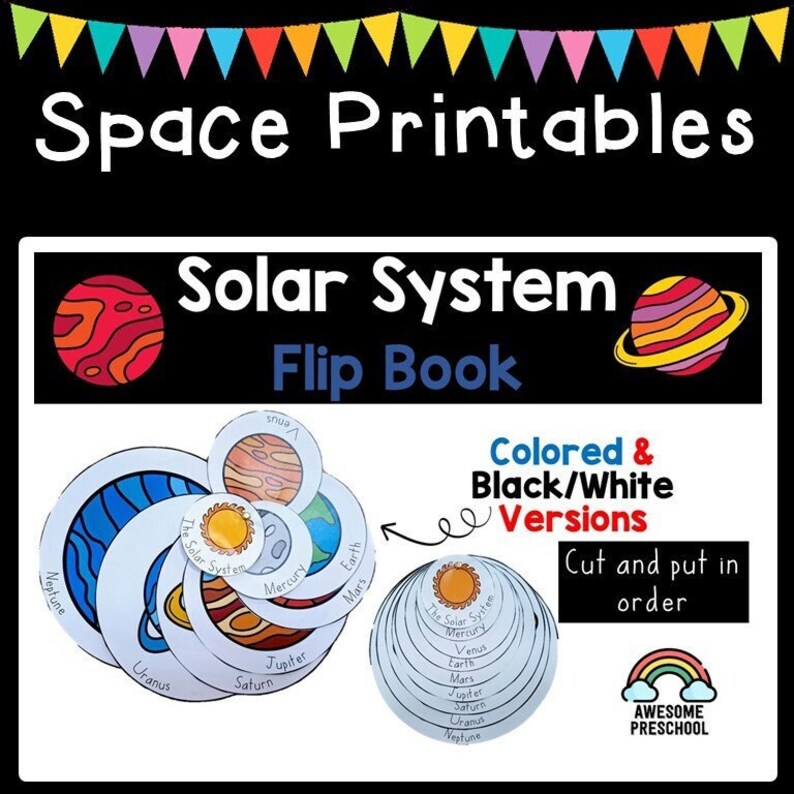 Solar System, Space - Printable Book - Preschool, Kindergarten - Etsy
