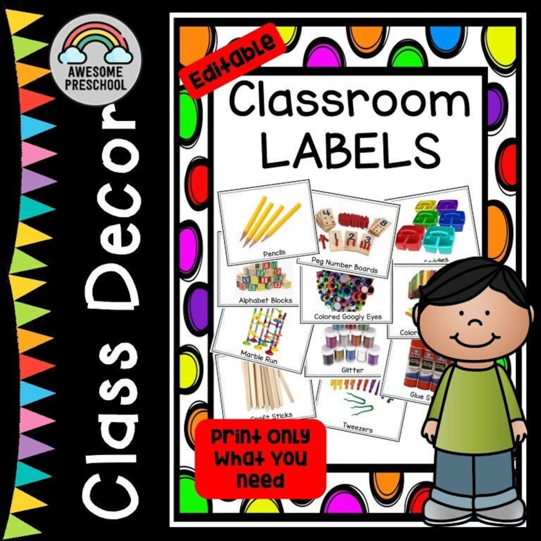 Classroom Labels Using Real Photos for Preschool, Kindergarten and ...