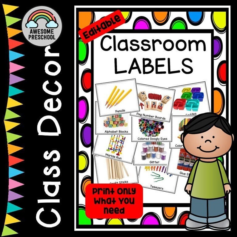 Classroom Labels Using Real Photos for Preschool, Kindergarten and ...