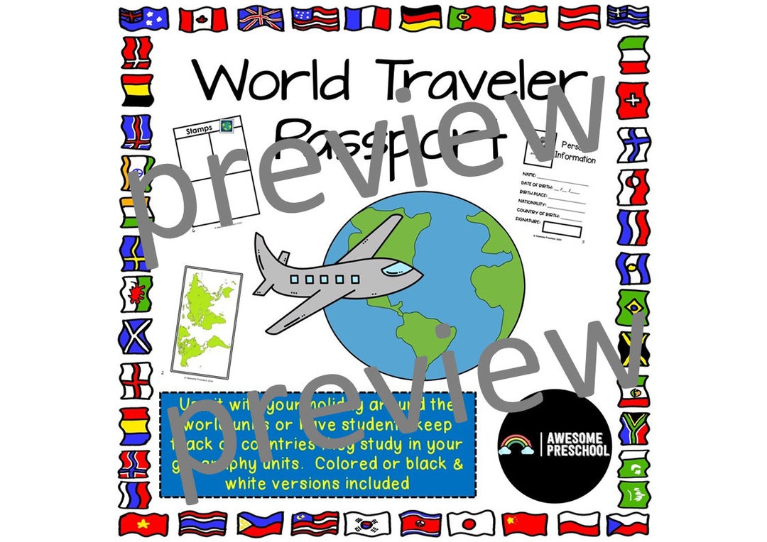 World Traveler Student Passport Stamps Included - Etsy