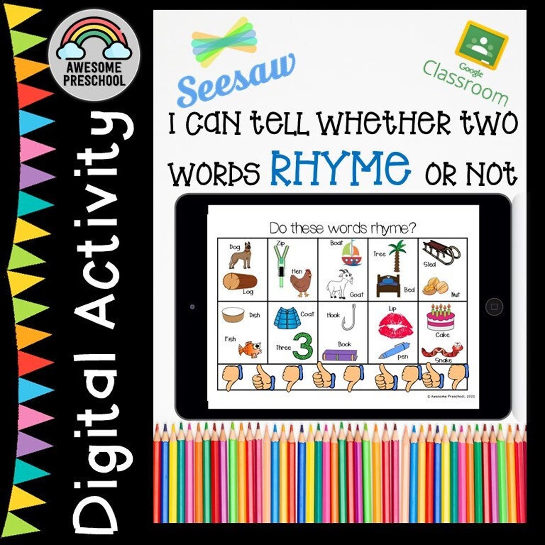 Digital Literacy Activities-i Can Tell Whether Two Words Rhyme or Not ...