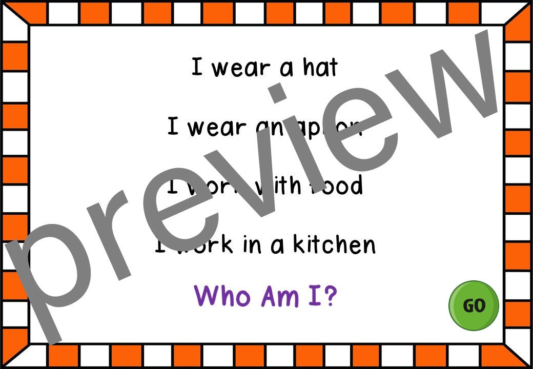 Who Am I? - Community Helper / Clothes Study Game (creative Curriculum ...