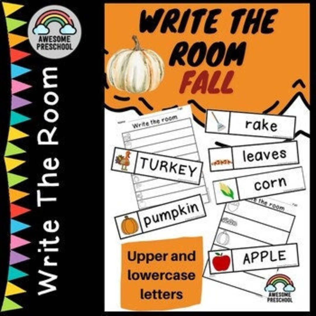 Preschool/kindergarten Write the Room Fall Literacy Activity - Etsy