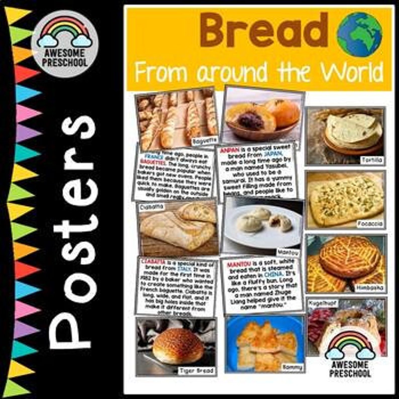 Breads From Around the World - Printable for Bread & Food Studies - Etsy