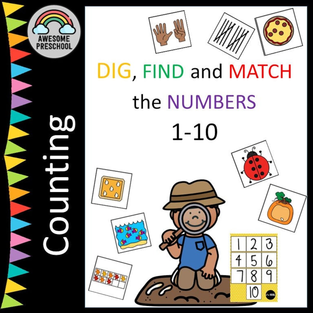 Dig, Find, and Match Numbers 1 to 10 - Subitizing - Etsy