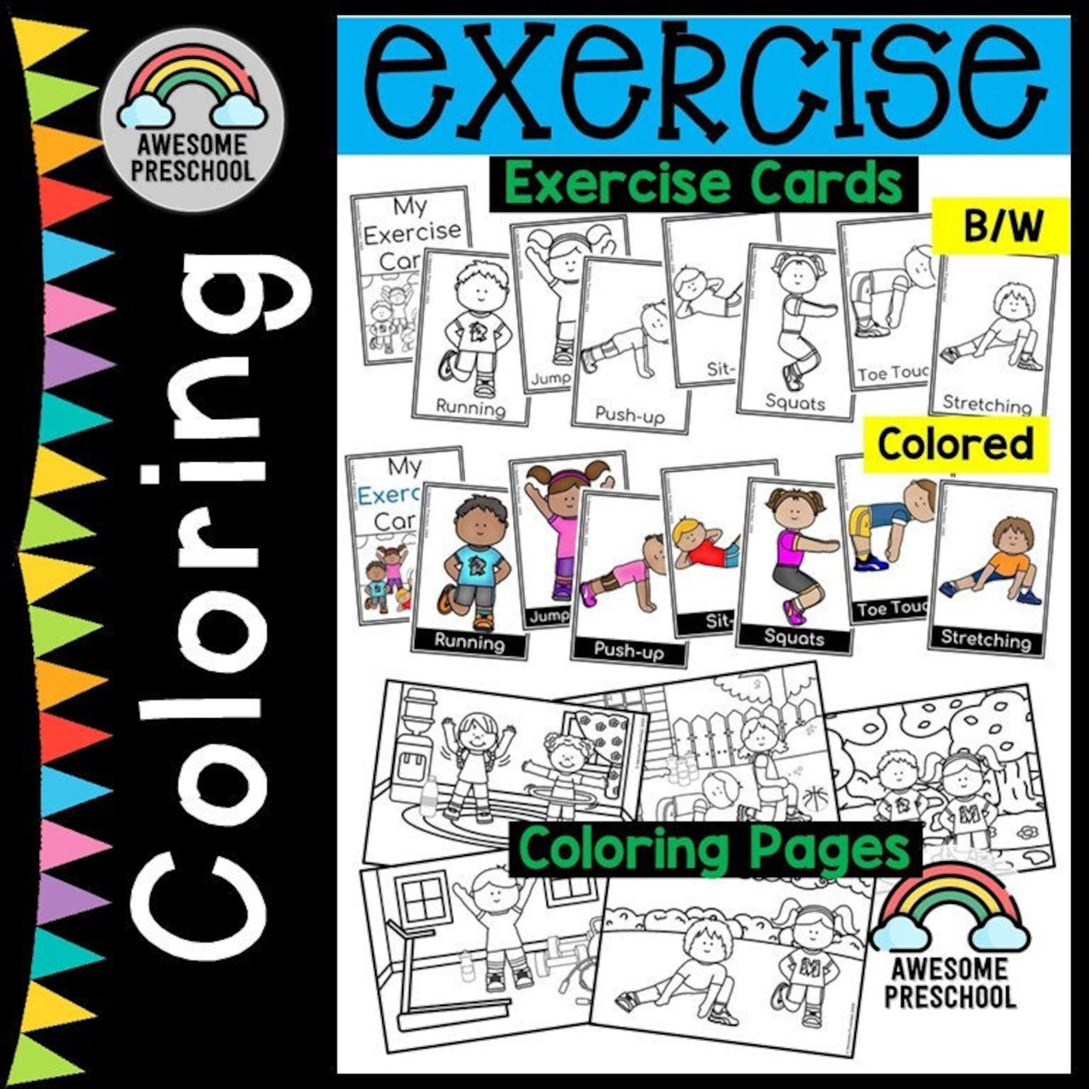 Exercise Study-gym Coloring Pages - Etsy