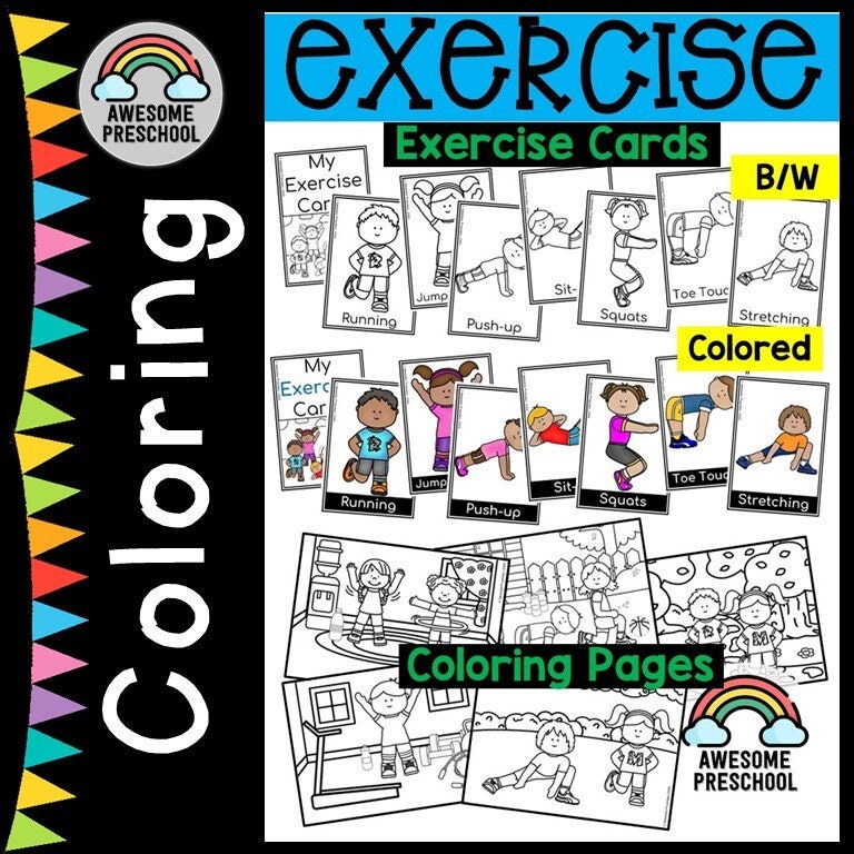 Exercise Study-gym Coloring Pages - Etsy