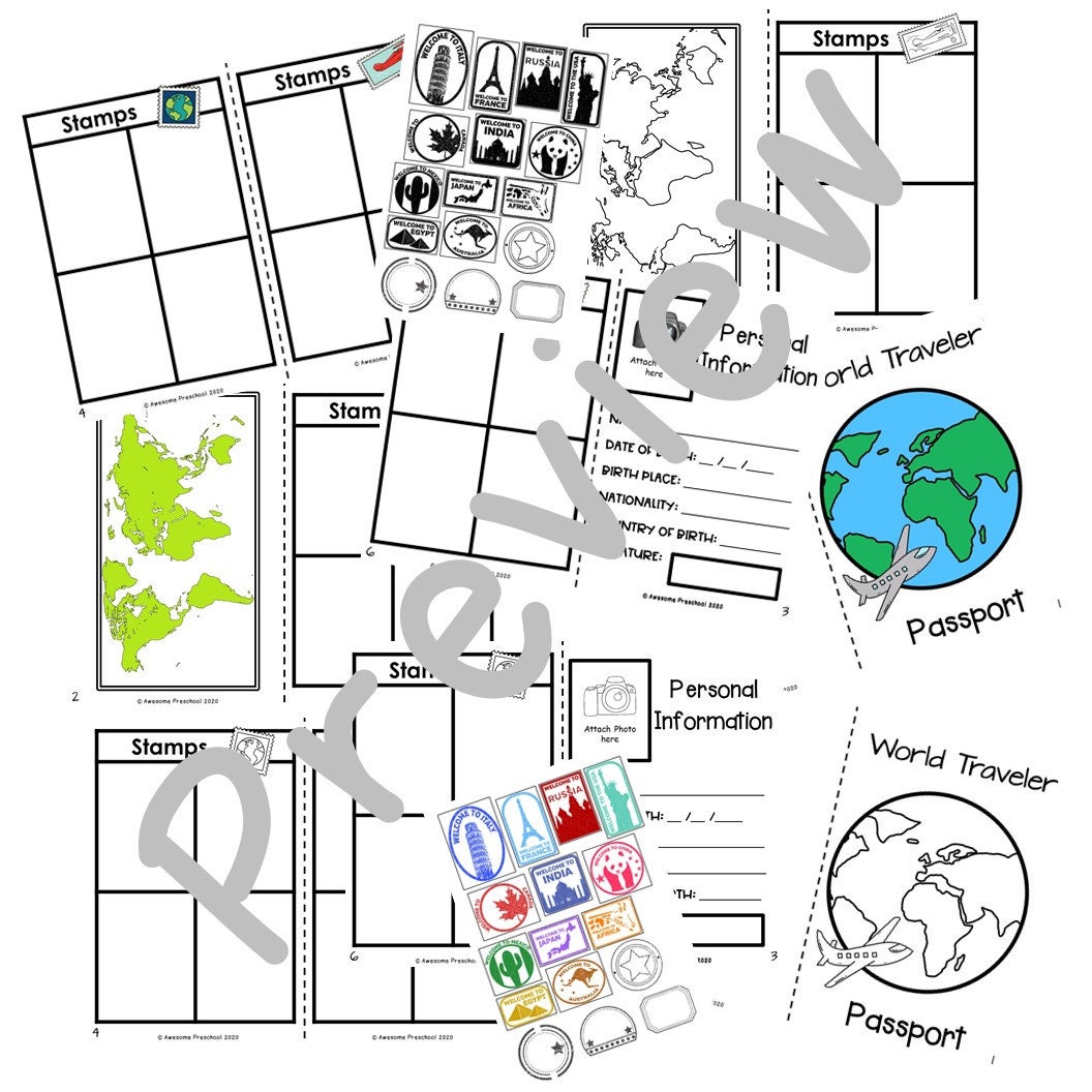 World Traveler Student Passport Stamps Included - Etsy