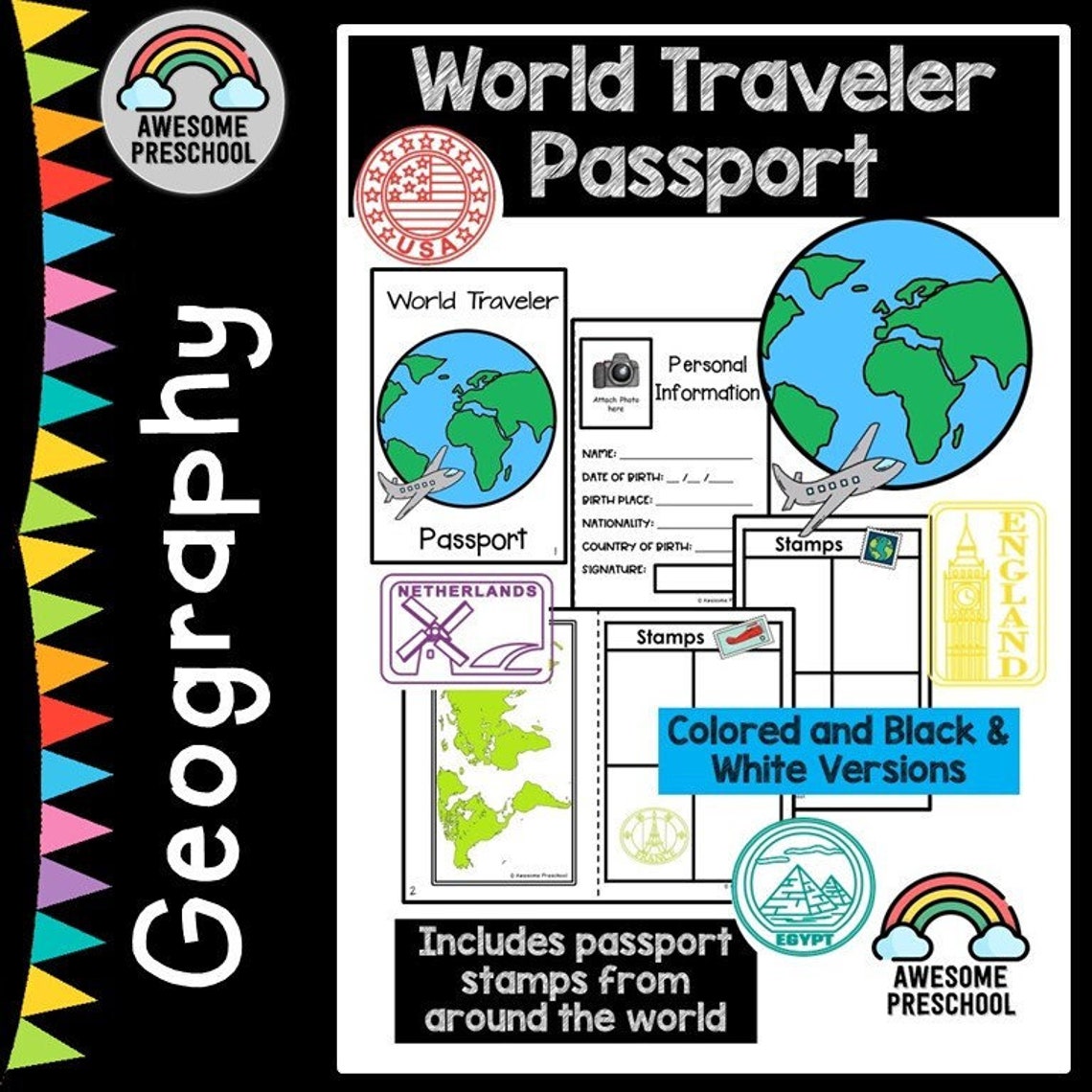 World Traveler Student Passport - Stamps Included - Etsy