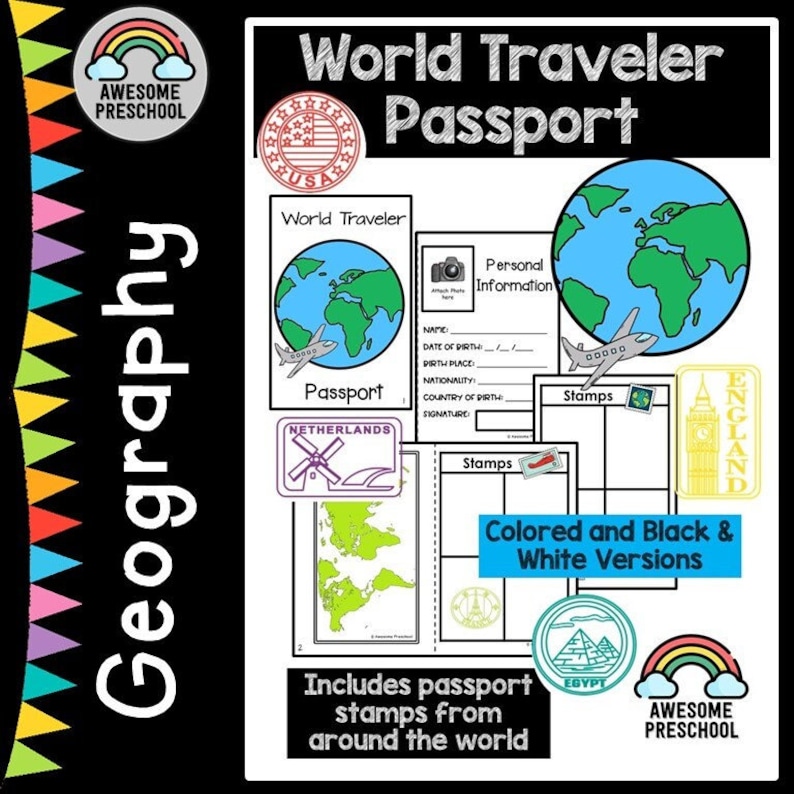 World Traveler Student Passport - Stamps Included - Etsy