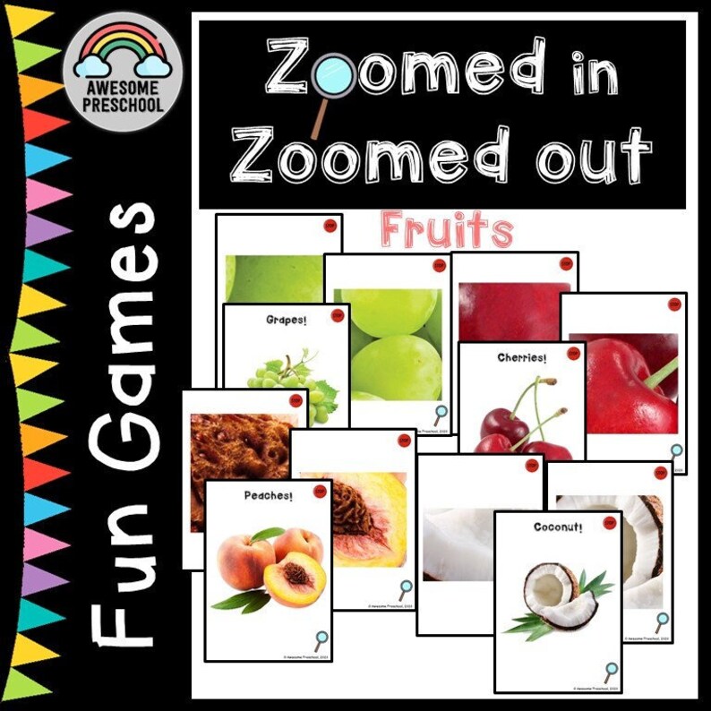 Fruit Zoom-in. Activity for Non-prep Interactive Game - Etsy