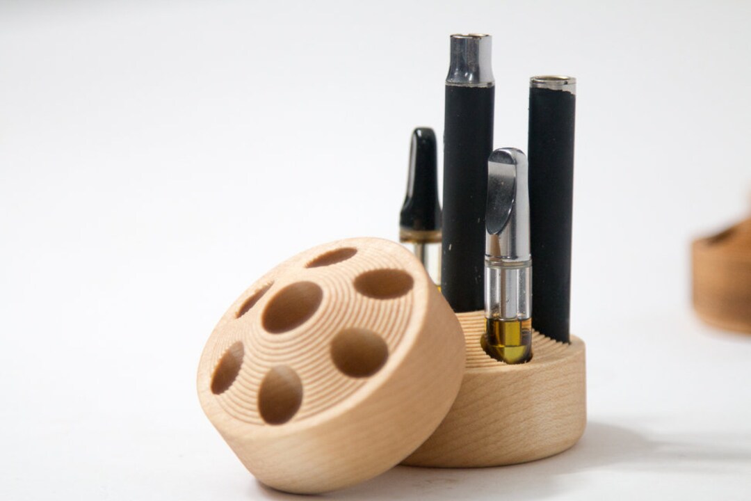 Maple Wood 510 Cartridge and Pen Holder Domepuck | Stand up Storage for ...