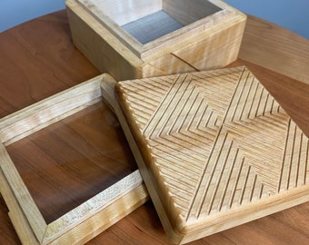 Cherrywood Grain-wrap Sifting Kief Box for Herbs & Cannabis / Oiled ...