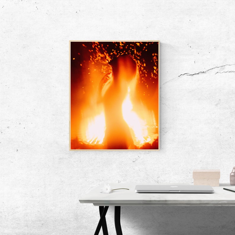 A Woman's Fire Silhouette Soul Fire Nature Digital Download 3840 X 5760 ...