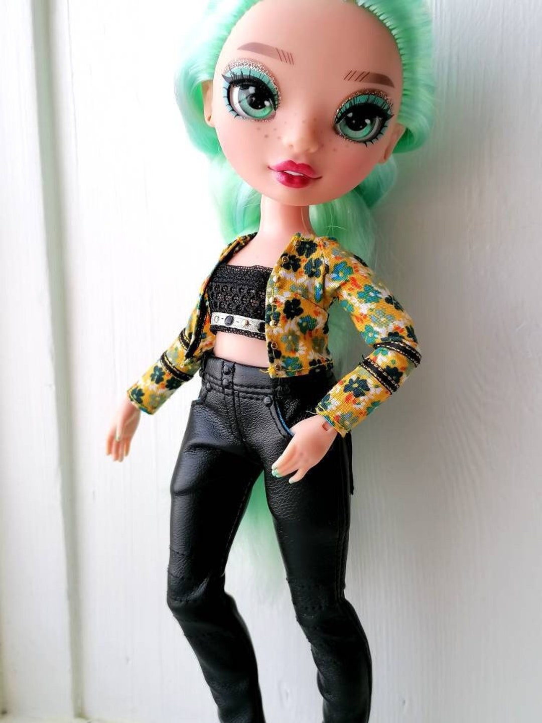 Rainbow High Leather Pants, Jacket and Lace Top - 3 Piece Outfit With ...