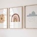 Triptych Poster Set, Sun, Rainbow, Cloud, Rain, Kids Room Poster ...