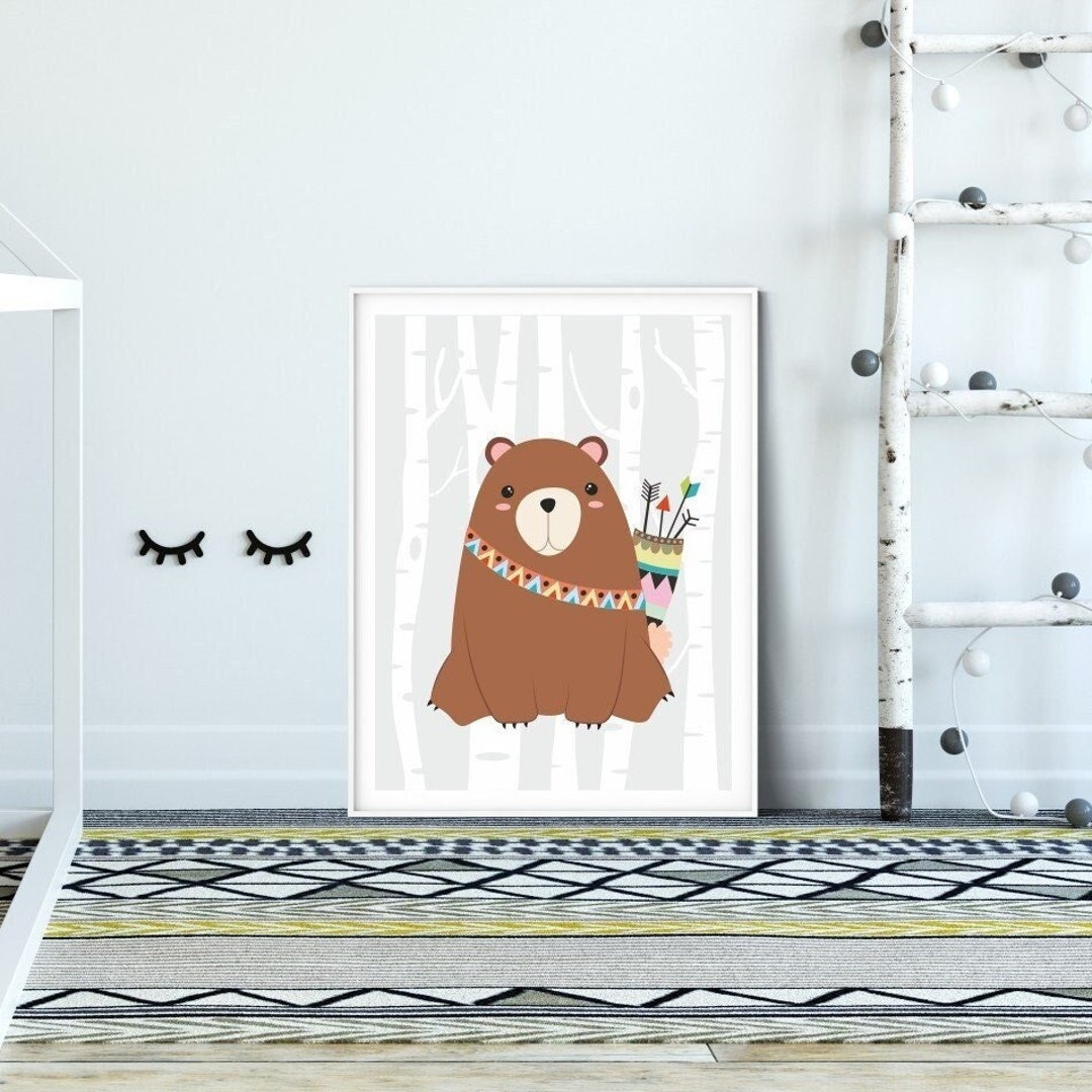 Teddy Bear Poster, Kids Decor, Decorative Poster, Room Decor, Animlas ...