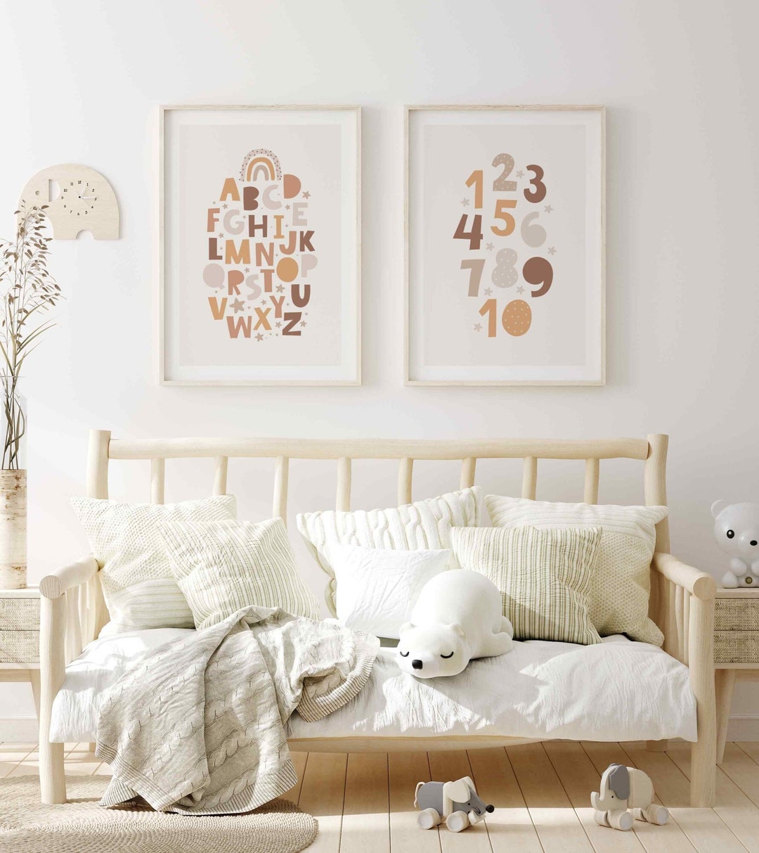 Two Posters Letters and Numbers, Kids Room Decor, Learning Letters ...