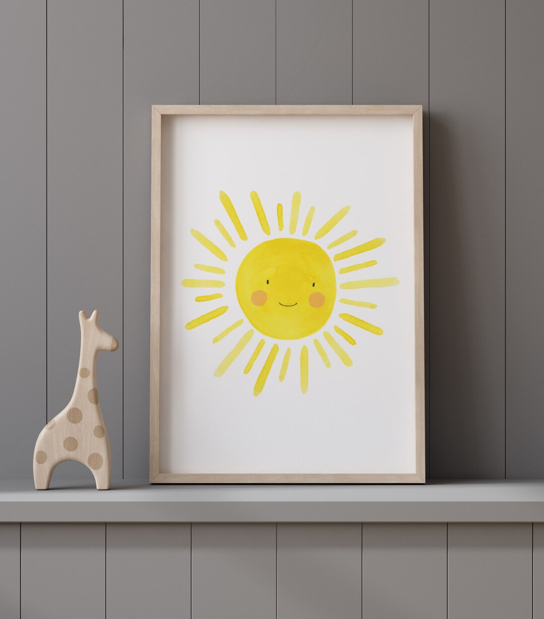 Sun Poster, Sun Print, Kids Poster, Sun Decor, Sunny, Yellow Sun ...
