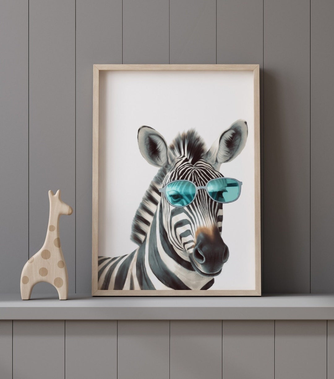 Poster Zebra With Glasses, Safari, Happy Animals, Happy Cute Pictures ...