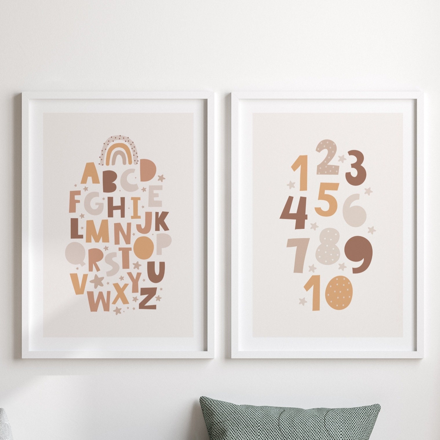 Two Posters Letters and Numbers, Kids Room Decor, Learning Letters ...
