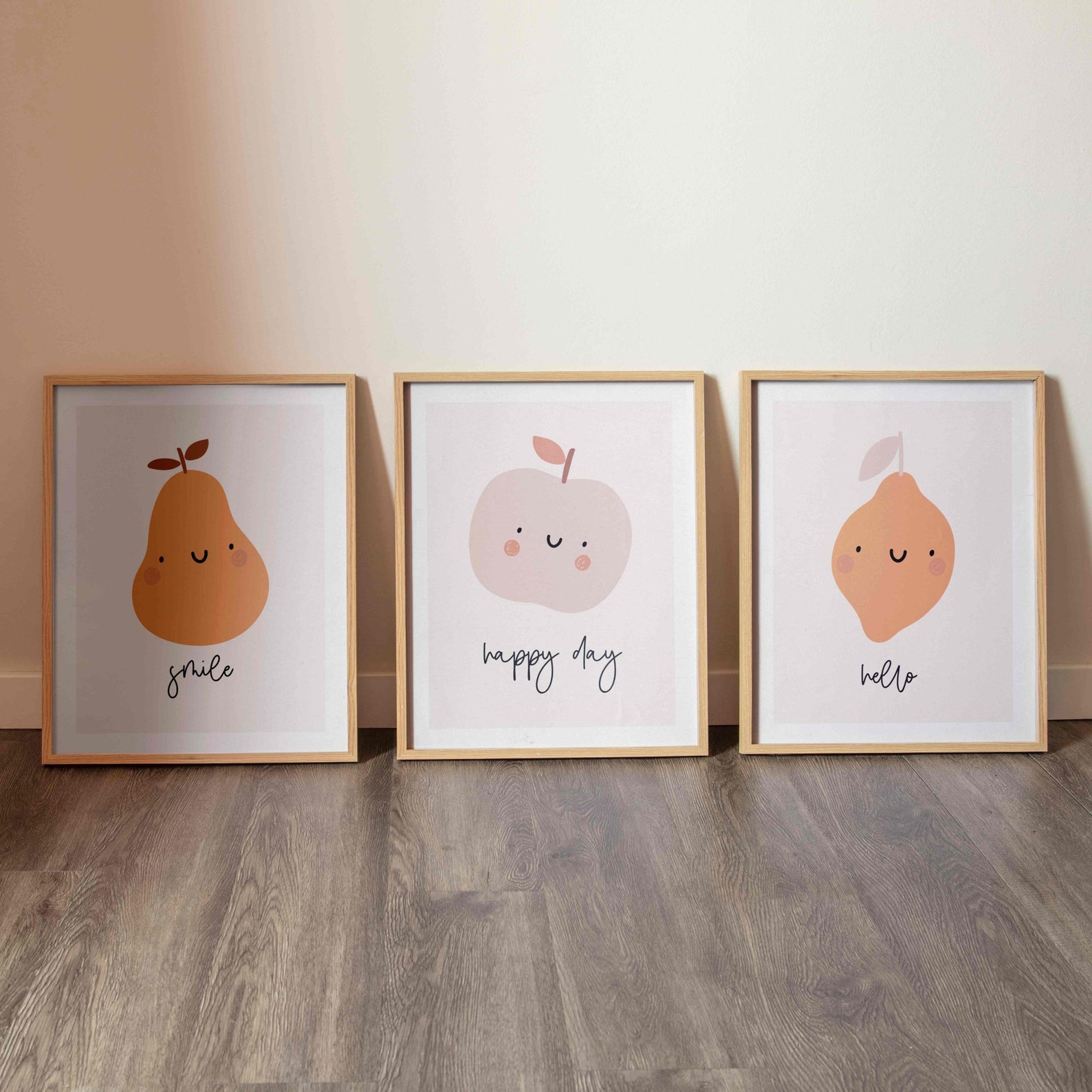 Posters Fruit Triptych, Poster Set, Fruit Decor, Pear, Apple, Lemon ...