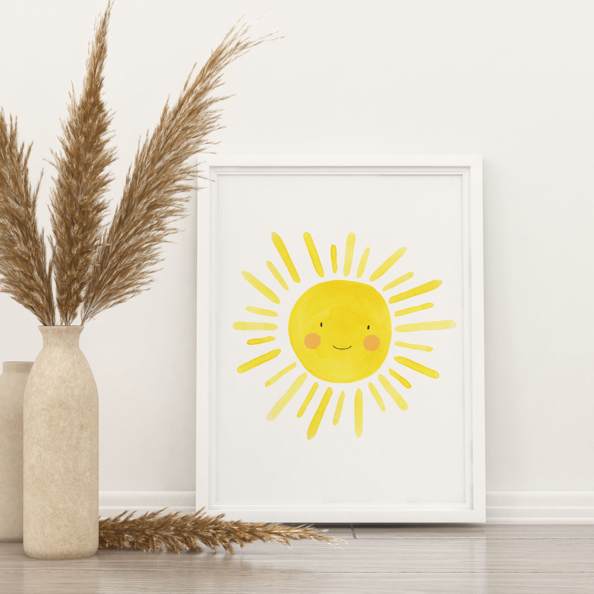 Sun Poster, Sun Print, Kids Poster, Sun Decor, Sunny, Yellow Sun ...