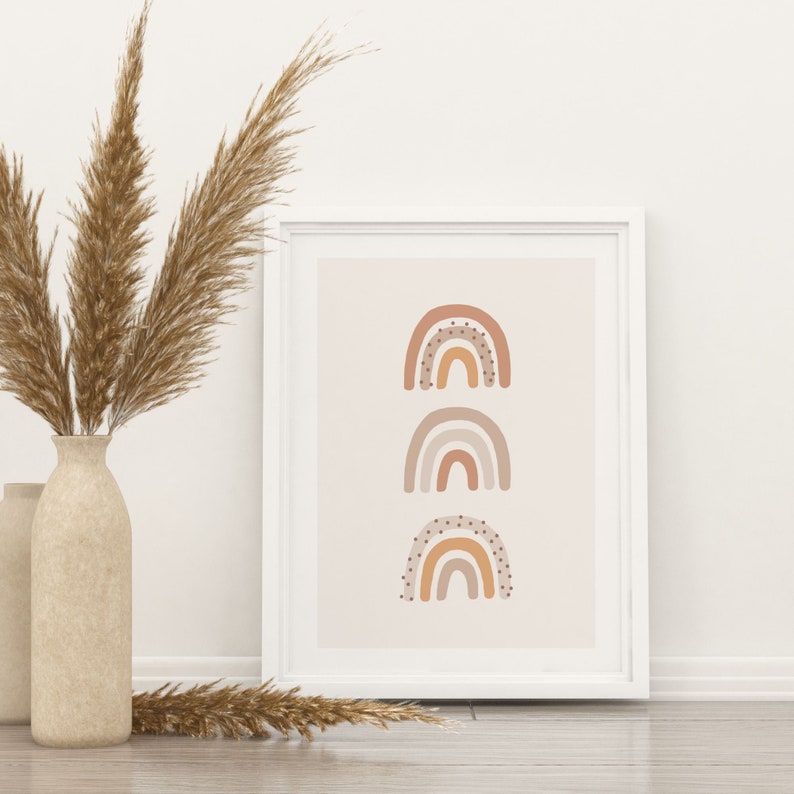 Poster Three Rainbows, Kids Room Posters, Boho Rainbows, Boho Room ...