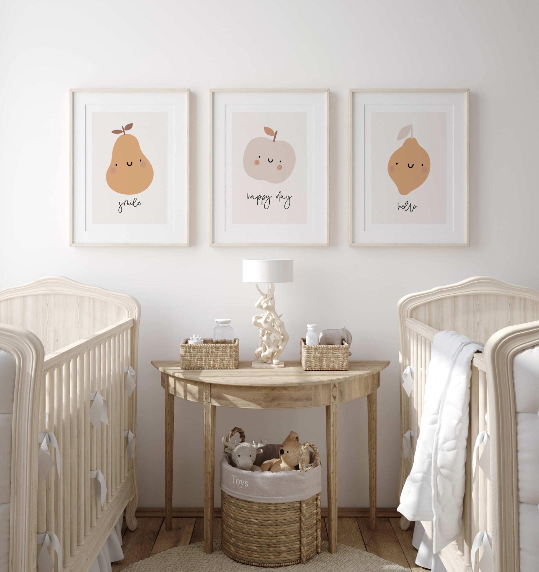 Posters Fruit Triptych, Poster Set, Fruit Decor, Pear, Apple, Lemon ...